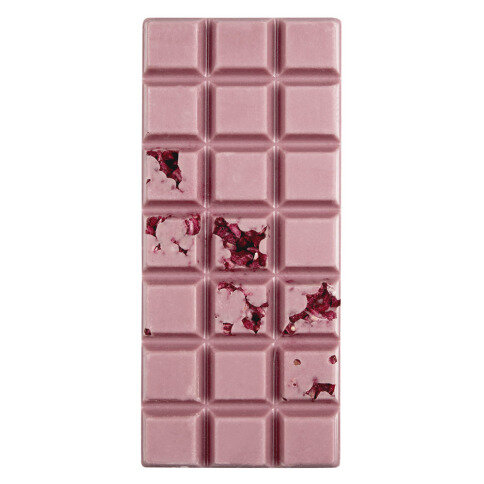 Ruby-Schokolade mit gefriergetrockneten Himbeeren
