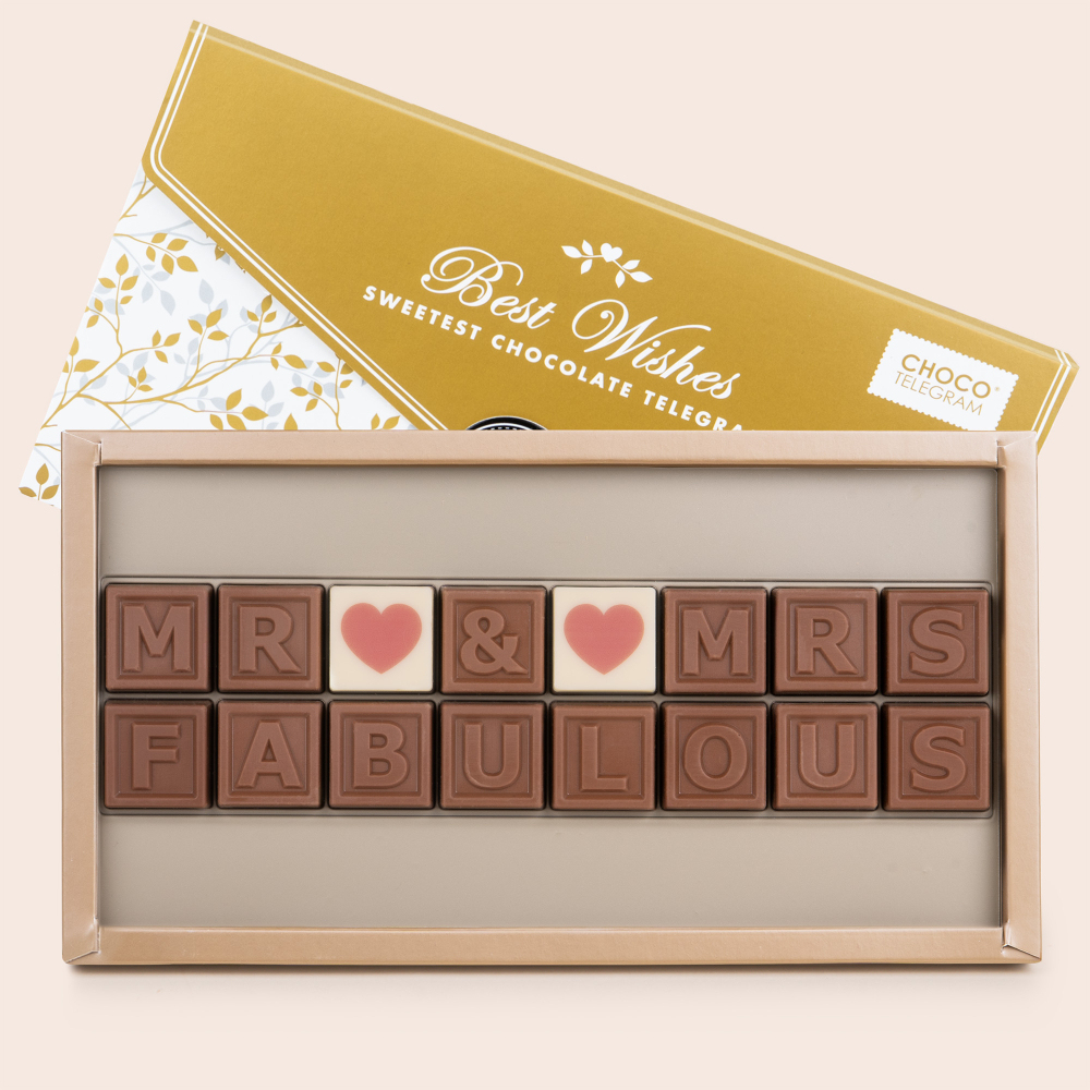 Schokoladentelegramm Mr & Mrs Fabulous - Hochzeitstag